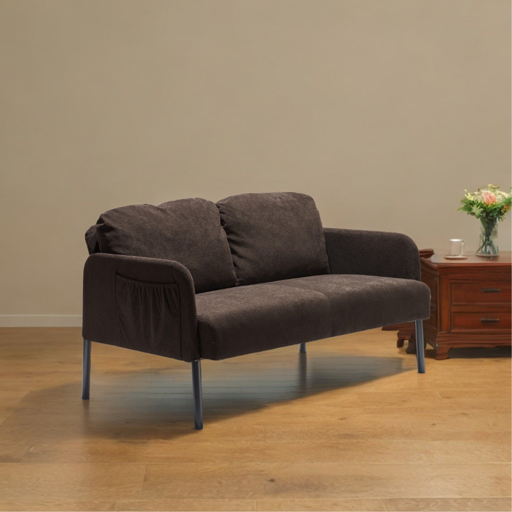 Wrought Studio™ 2 Seater Polyester Fabric Sofa, Modern Loveseat Sofa ...