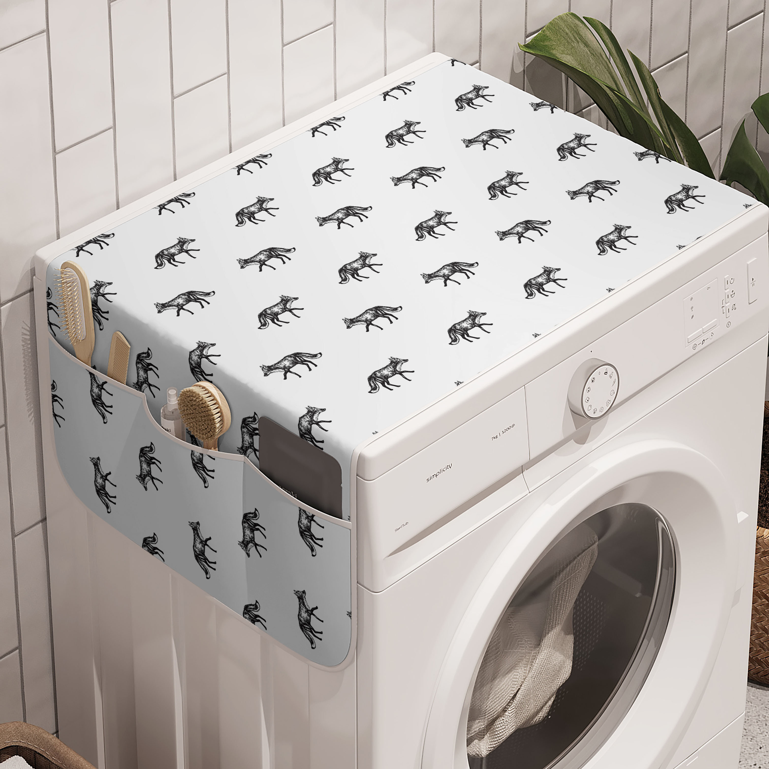 East Urban Home Fox Washing Machine Organizer Pack of 2 47" x 18.5 ...