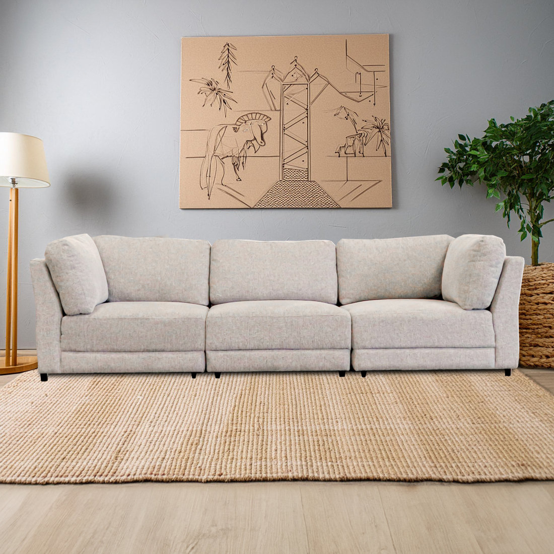 Wildon Home® Modern Sofa Summit Modular Sectional 3 Seat Configuration ...