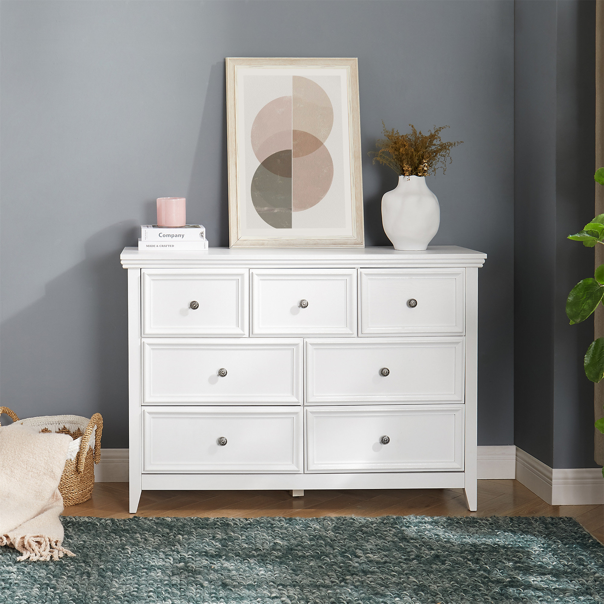 Ophelia & Co. Modern 7 Drawers Dresser 7 Drawers Cabinet | Wayfair