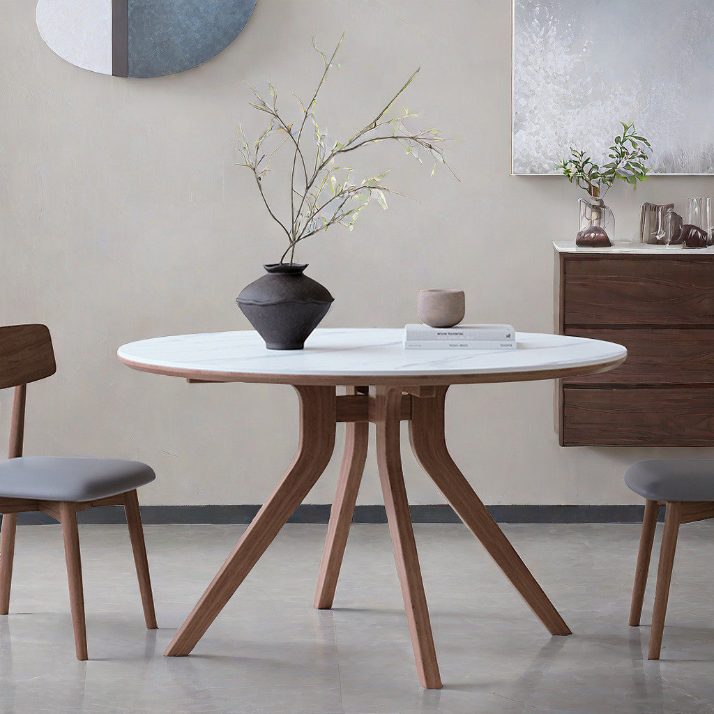 HomeLuxea Minimally Designed Round Table Chair Combination Round Dining ...