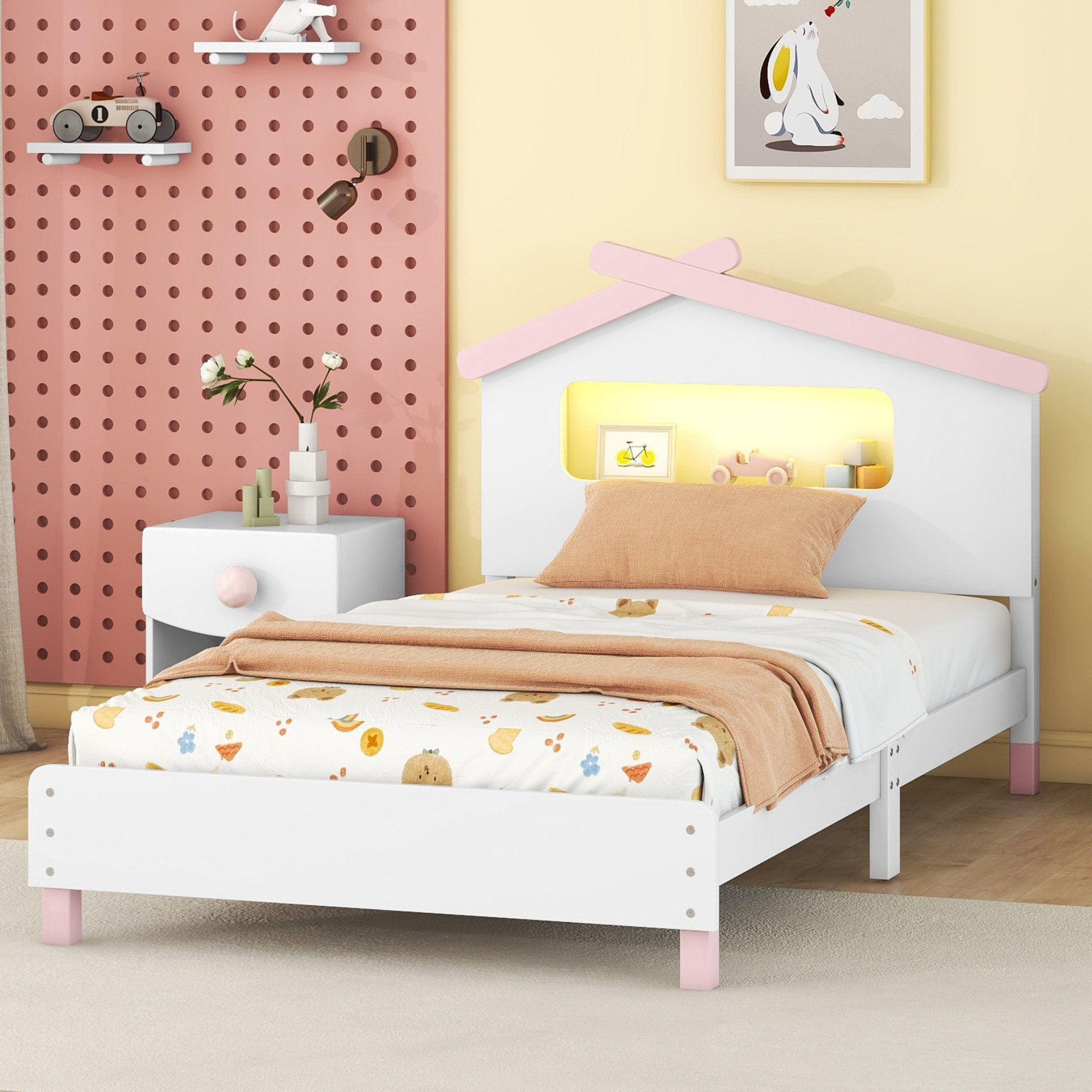 Fu Owner Wood Platform Bed with House-shaped Headboard | Wayfair