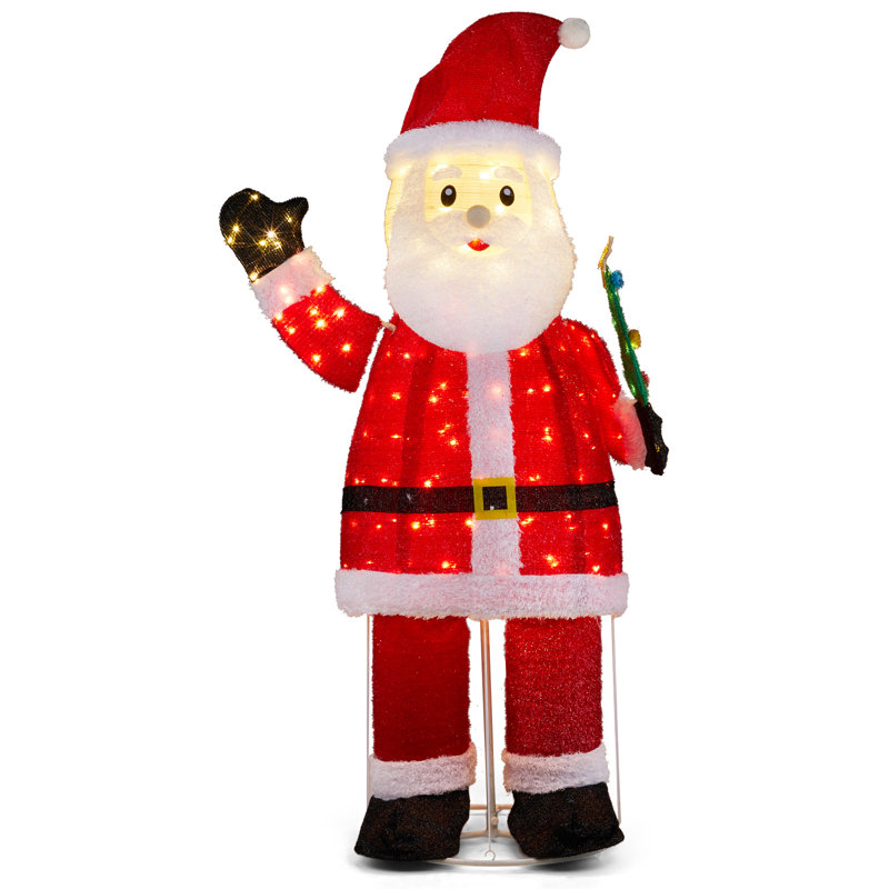 The Holiday Aisle® 6ft Lighted Santa Christmas Yard Decoration ...