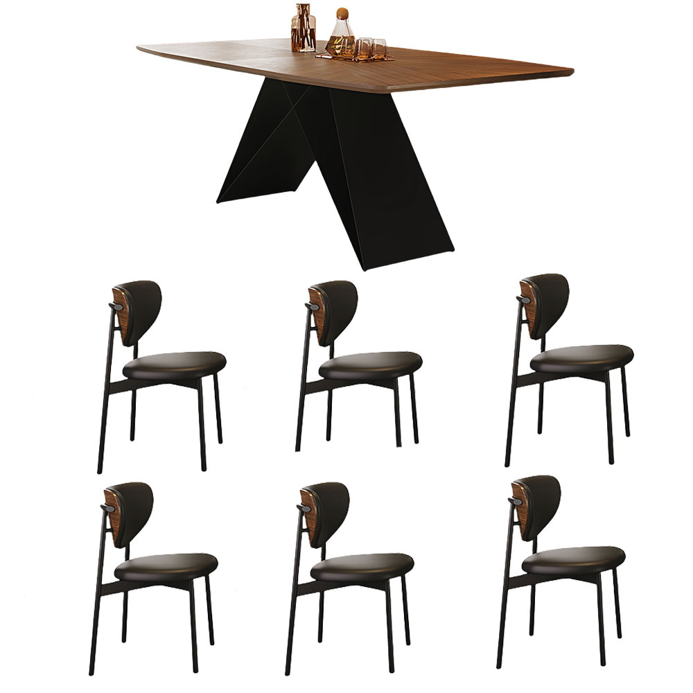 ComfySofa.s Carbon steel rock plate dining table and chair set | Wayfair