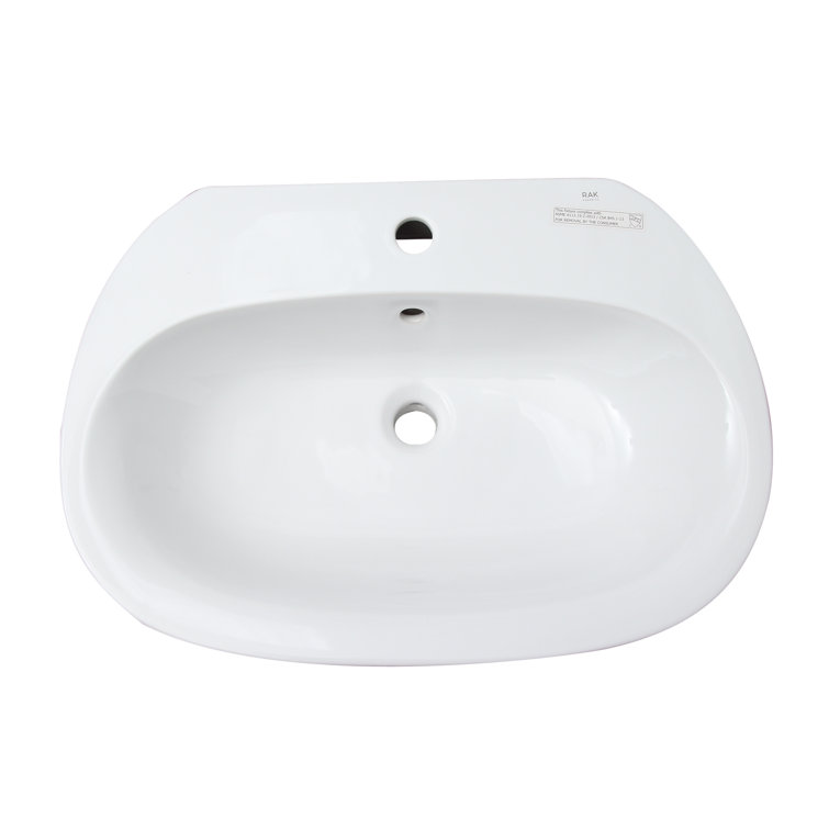 Barclay 18'' White Vitreous China Oval Wall Mount Bathroom Sink with ...