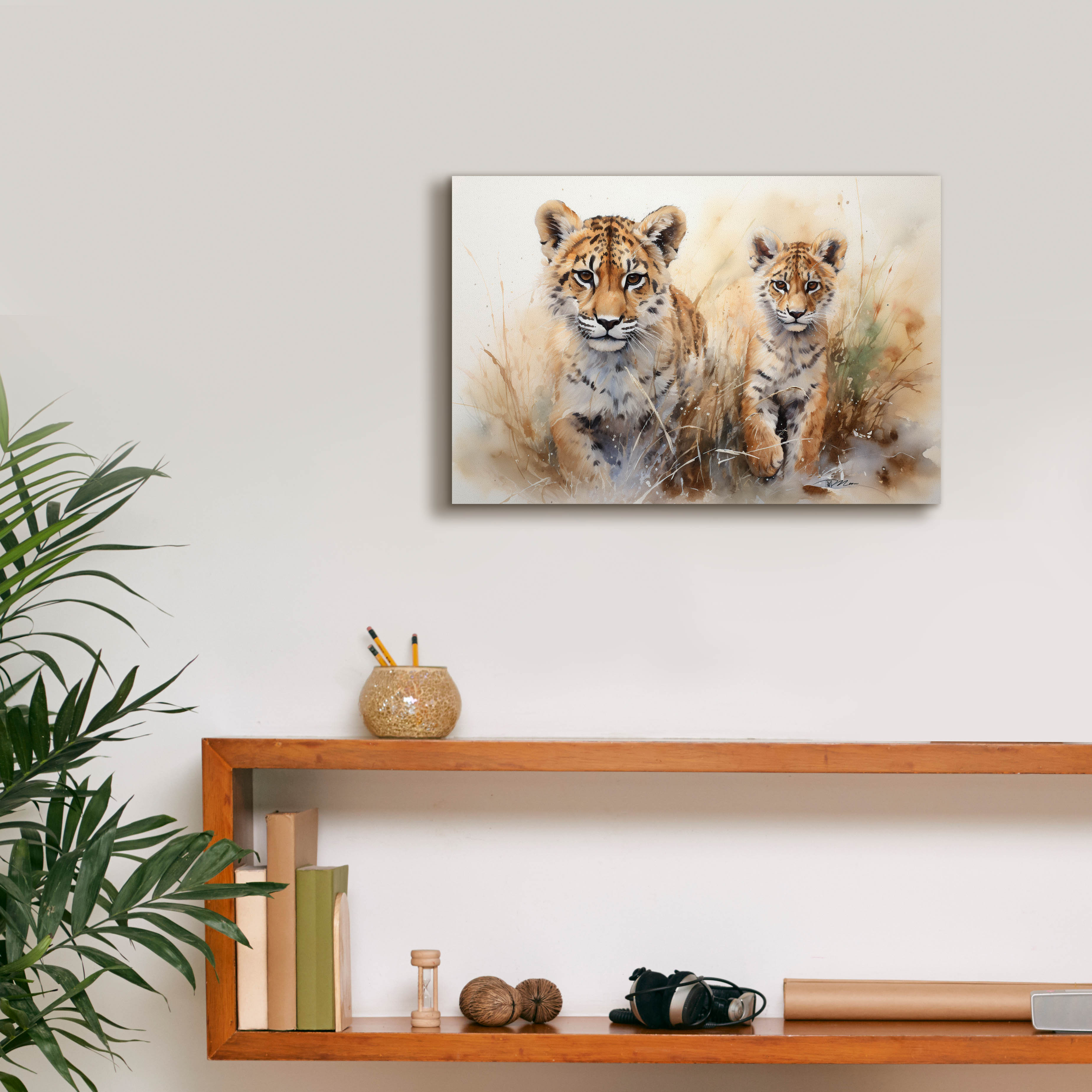 Epic Graffiti 'Wild Life Of Predators In Watercolor 4' by Momart Canvas ...