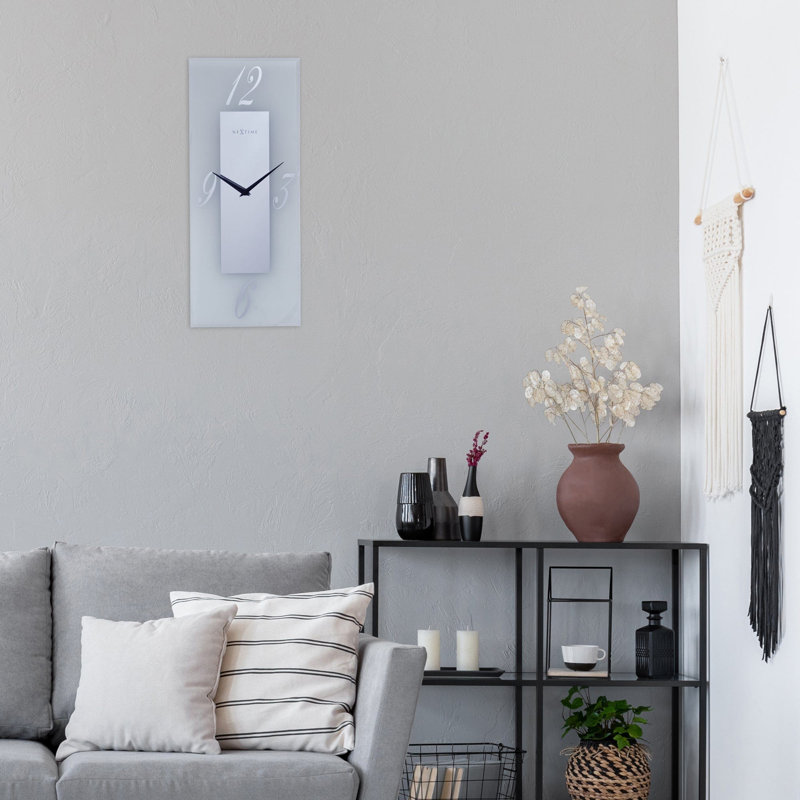 NeXtime Frosted Glass and Mirror Wall Clock | Wayfair