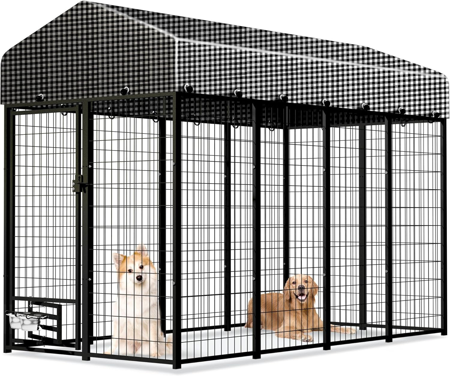 17 Stories 4x6 FT Large Outdoor Dog Kennel, Expandable Modular Dog ...