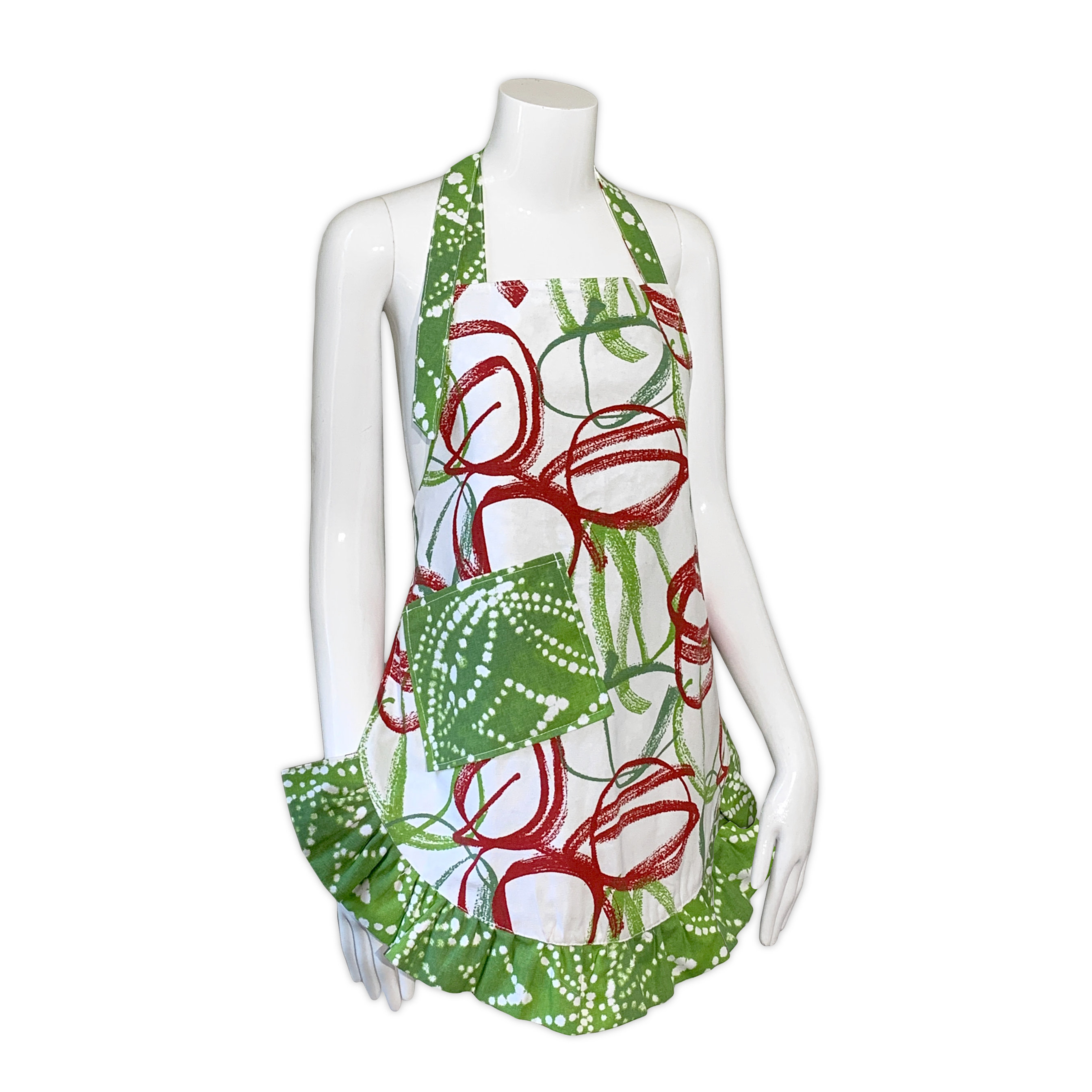 Hokku Designs Christmas Flirty RIBBONS Green/ RIGEL Green Apron ...