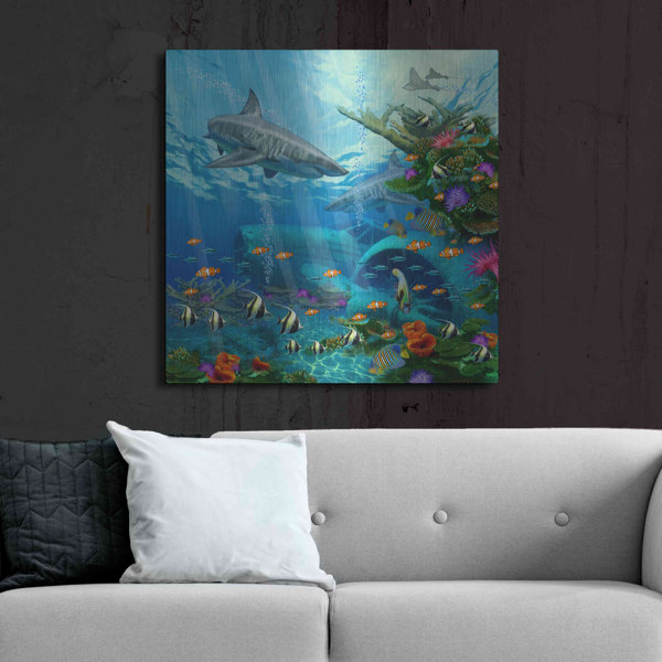 Dovecove " Shark Reef Square " by Enright - Wayfair Canada
