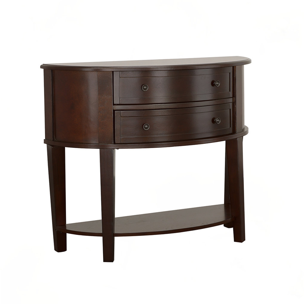 Red Barrel Studio® Traditional 2-Drawer Demilune Entryway Console Table ...