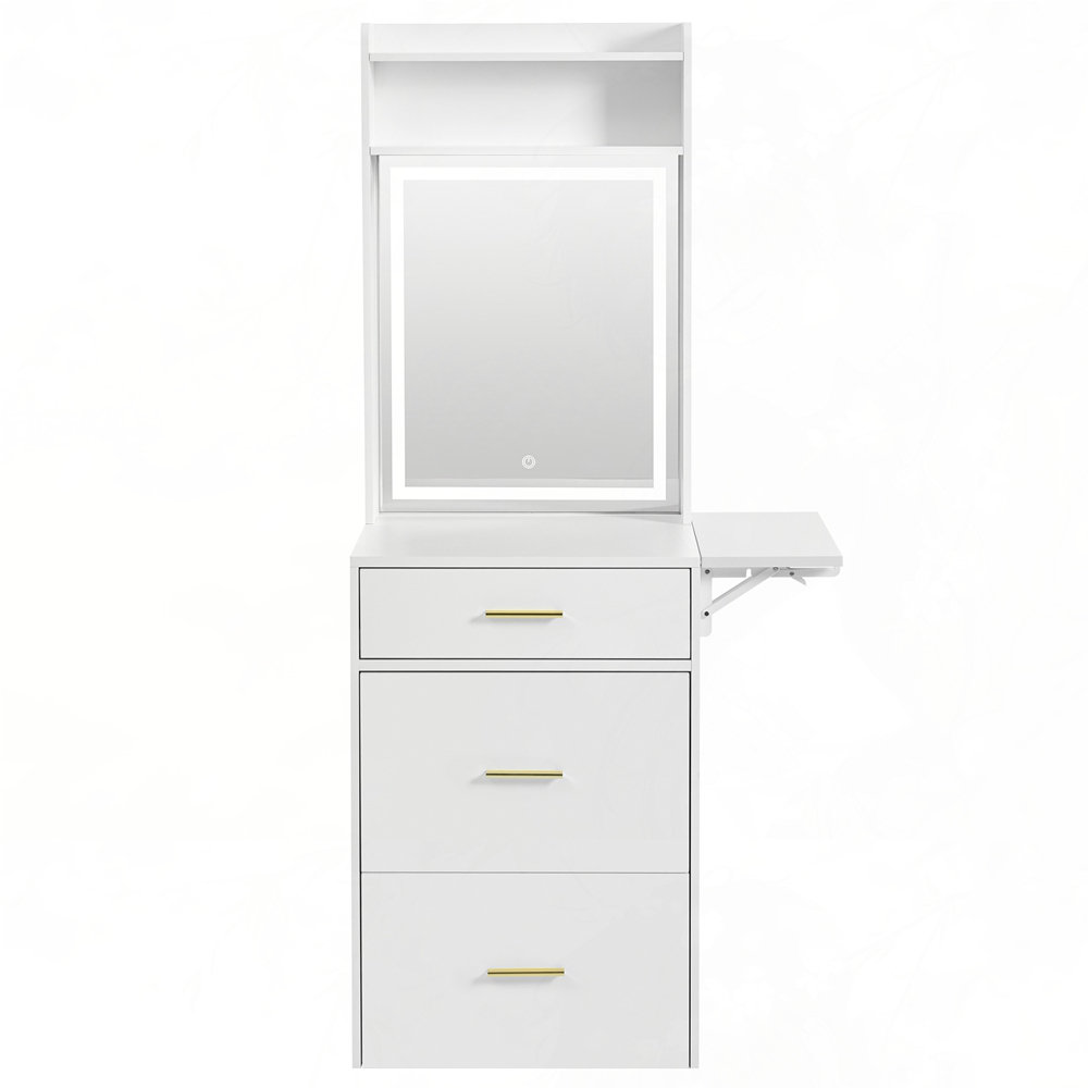 Mercer41 Dressing Table with Charging Station & Fold-up Panel | Wayfair