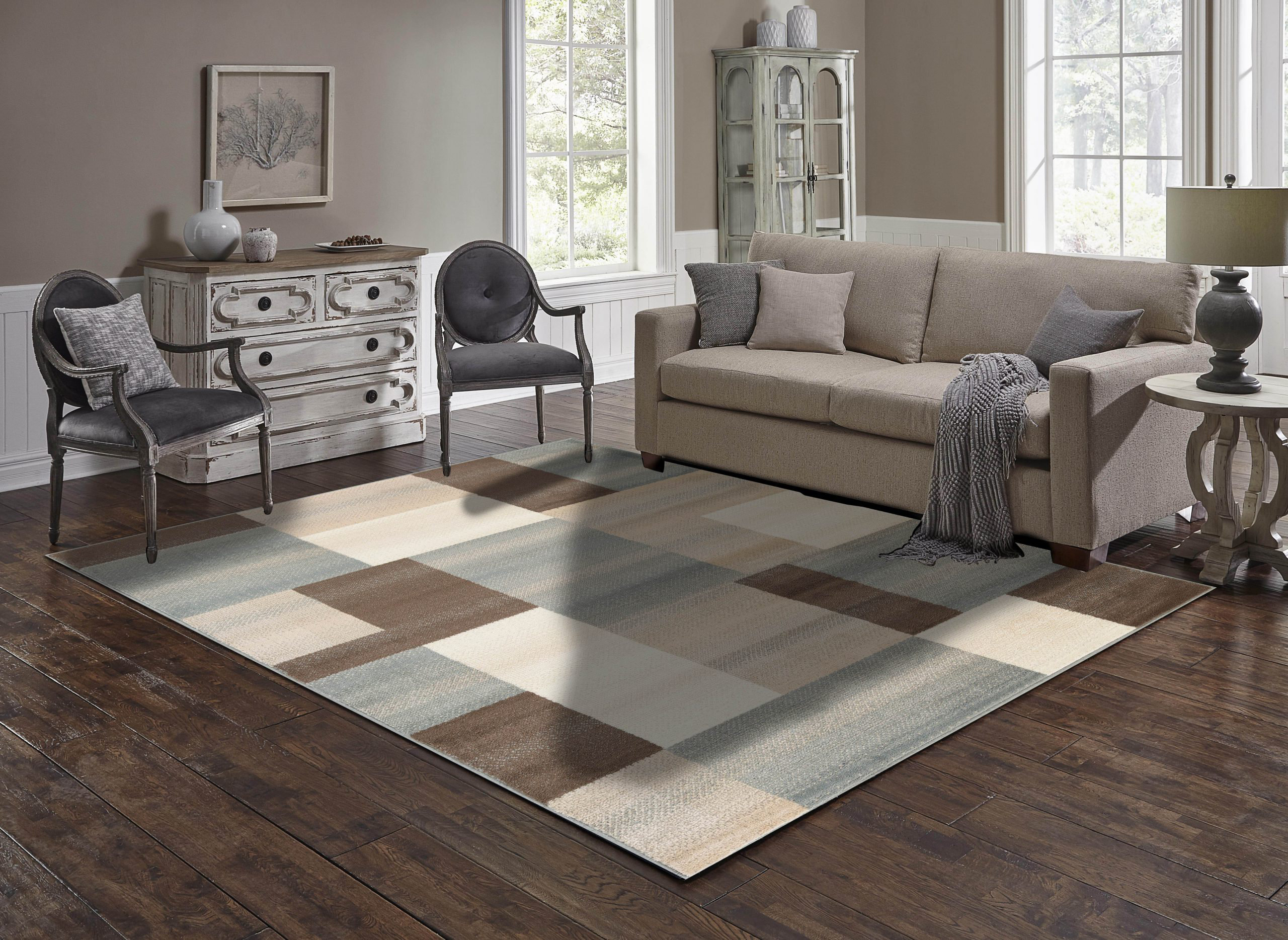 L'Baiet Clara Brown/Beige/White/Light Blue Geometric Area Rug - Wayfair ...