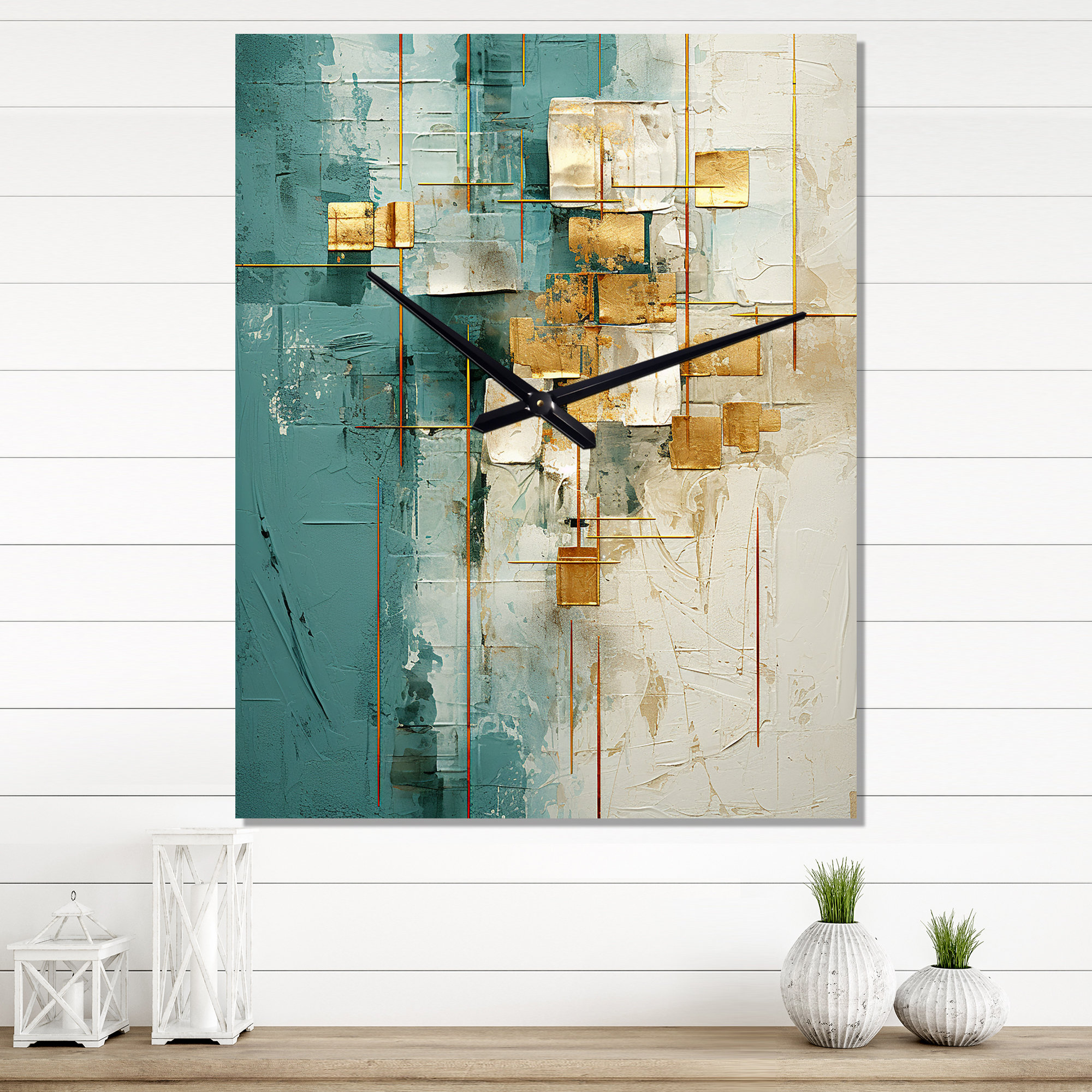 Design Art California Sunshine Retro Abstract Gold - Abstract Painting ...