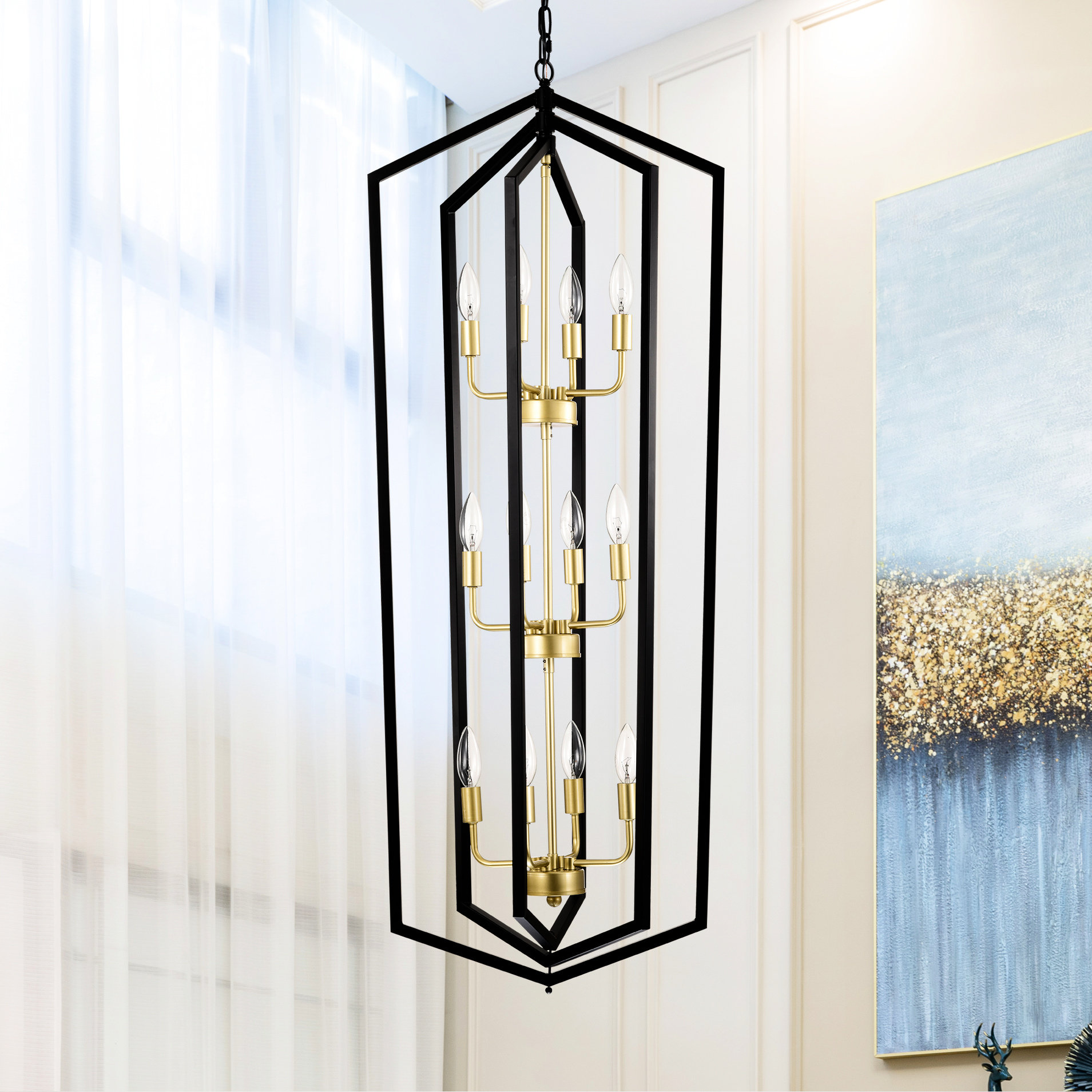 Everly Quinn Modern 12- Foyer , Metal Ceiling For Kitchen Island ...