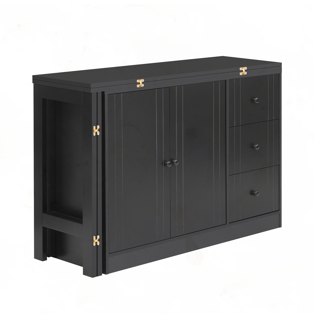 Latitude Run® Innovative Space-Saving Sideboard Convertible to Dining ...