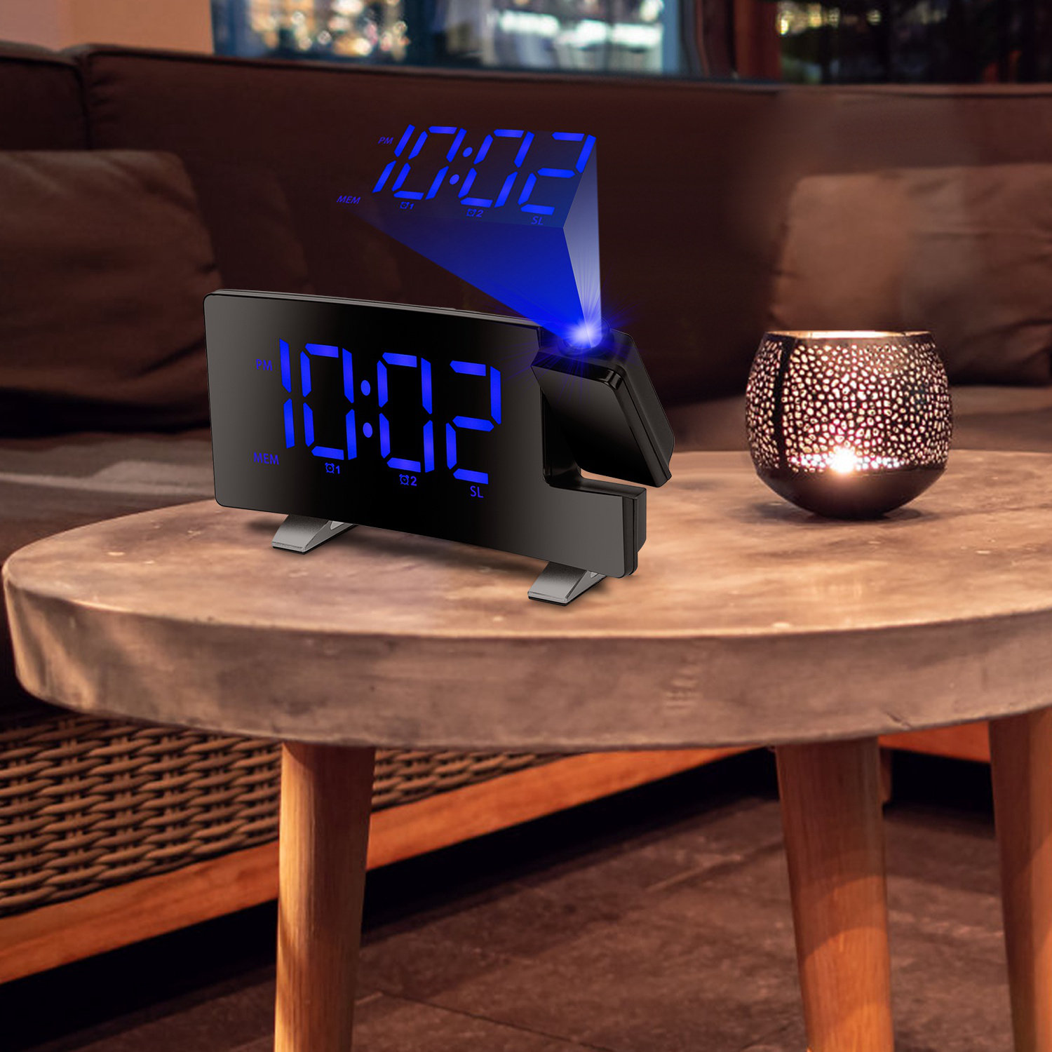 Wrought Studio™ Digital Analog Electric Alarm Tabletop Clock in Black ...
