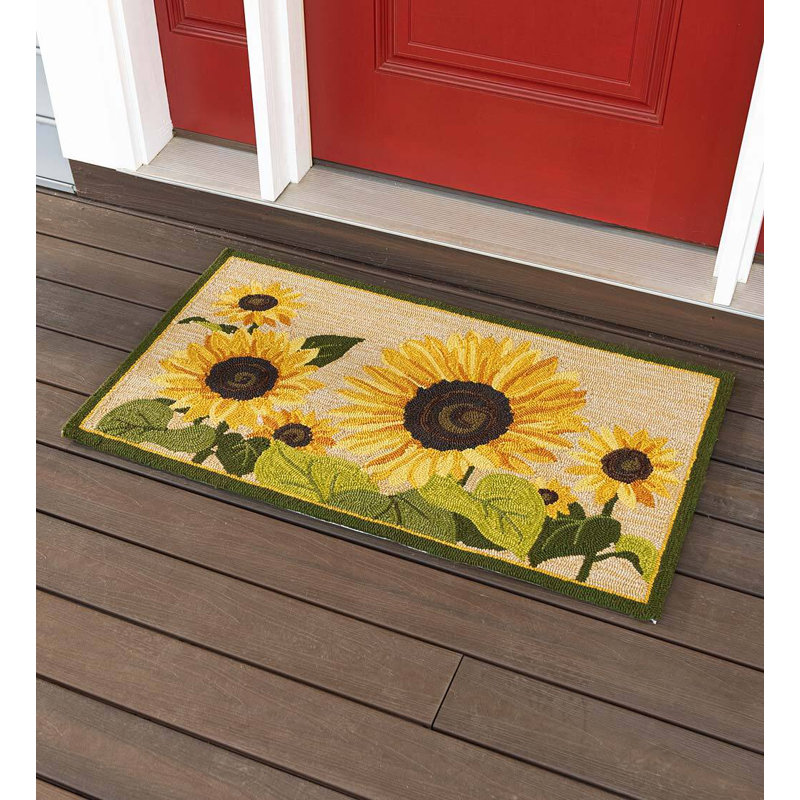 Plow & Hearth Sunflower Indoor Outdoor Door Mat & Reviews | Wayfair