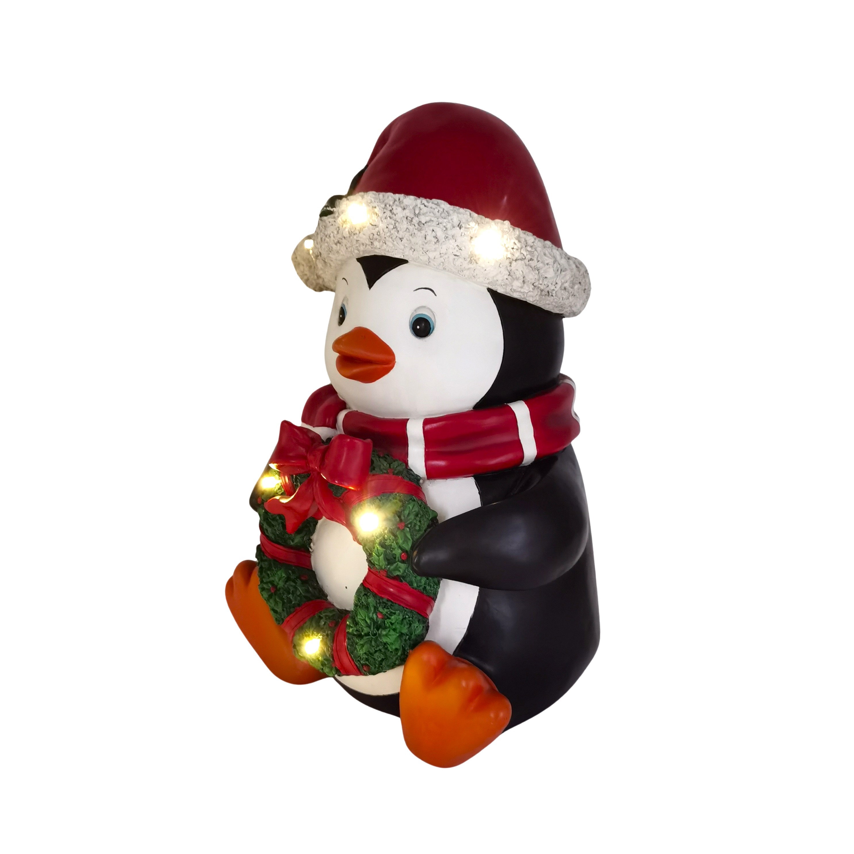 The Holiday Aisle® 13.5" Tall Polyresin Light-Up Penguin Christmas ...