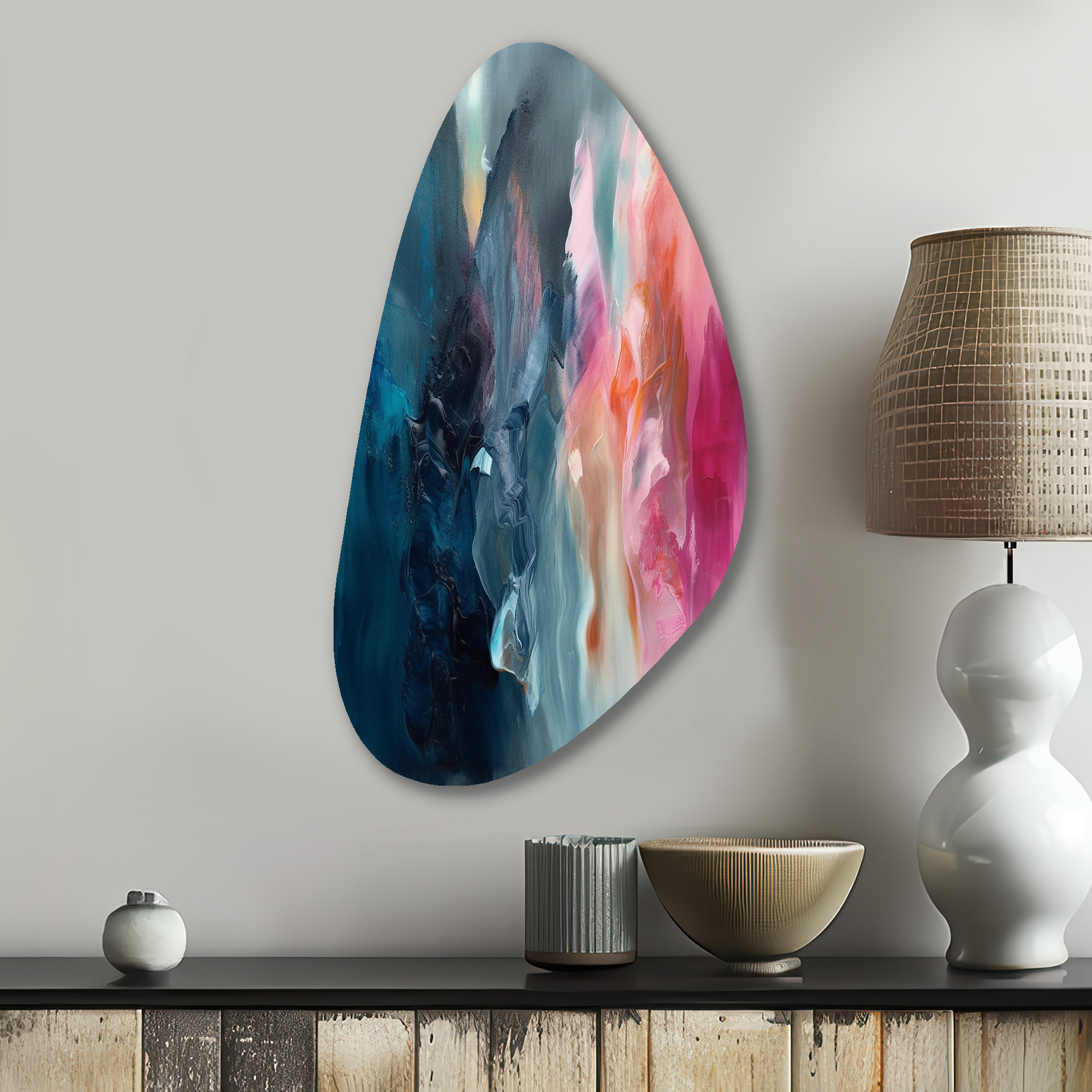 Design Art Blue And Pink Spatula Abstract - Abstract Fall Shape ...