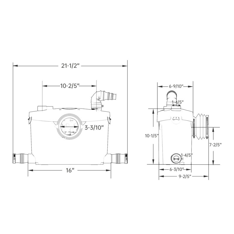 SUPERFLO Upflush Toilet System with Powerful 600W Macerator Pump ...