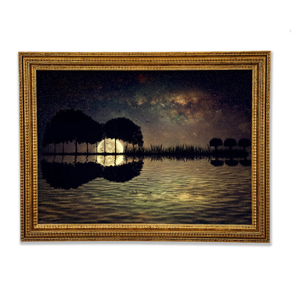 Bright Star Guitar Tree Moonlight - Single Picture Frame Print ...