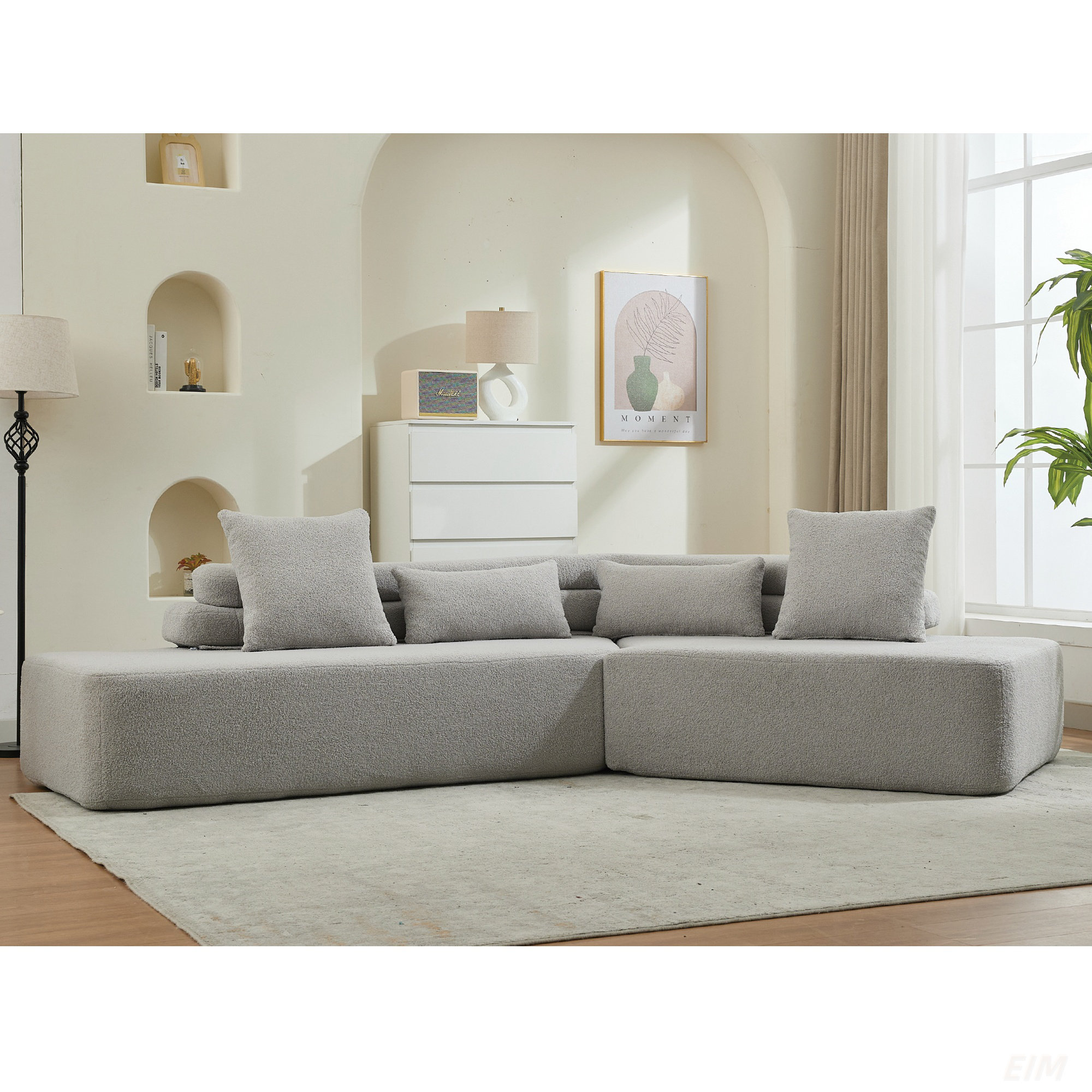Wrought Studio 128"Minimalist Cloud Sectional Couch ,Modern Couches ,4 ...