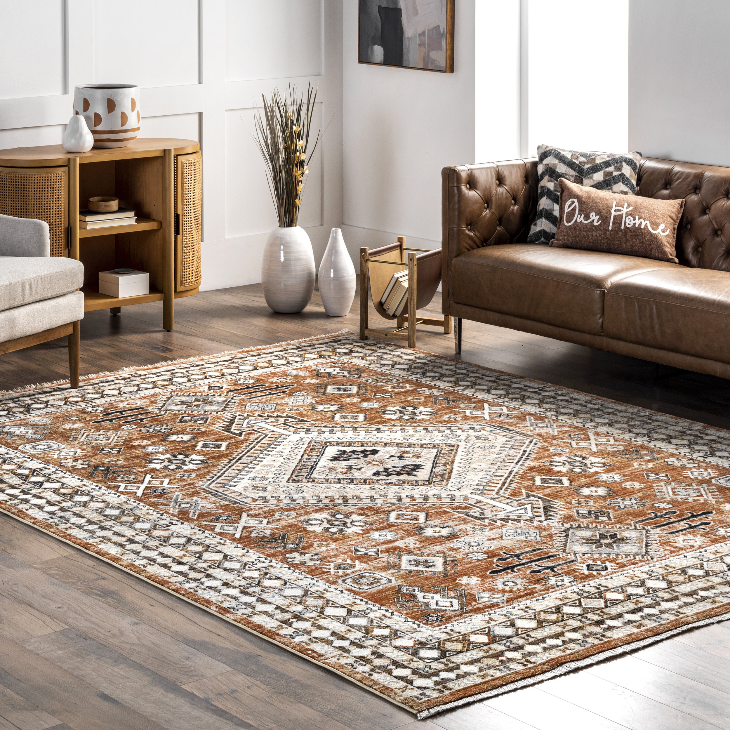 Corrigan Studio® Amiaha Oriental/Persian Area Rug for Living Room ...