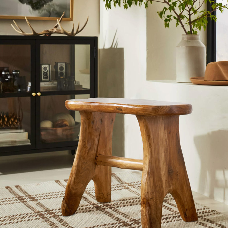 Loon Peak® Minnick Solid Wood Vanity Stool & Reviews | Wayfair