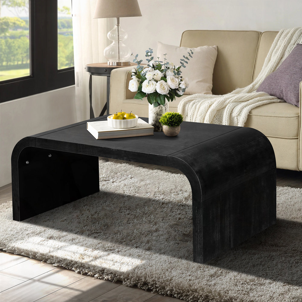 Mercer41 Vintage Crafts and Curved Art Deco Design Coffee Table ...