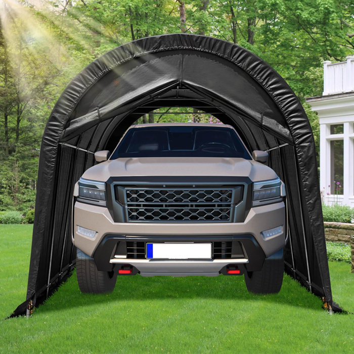 EROMMY 12 Ft. W x 20 Ft. D Garage Heavy Duty Carport Portable Garage ...