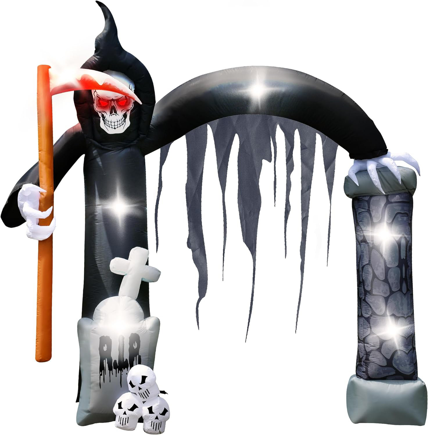 The Holiday Aisle® Halloween Inflatables, 9 FT Halloween Grim Reaper ...