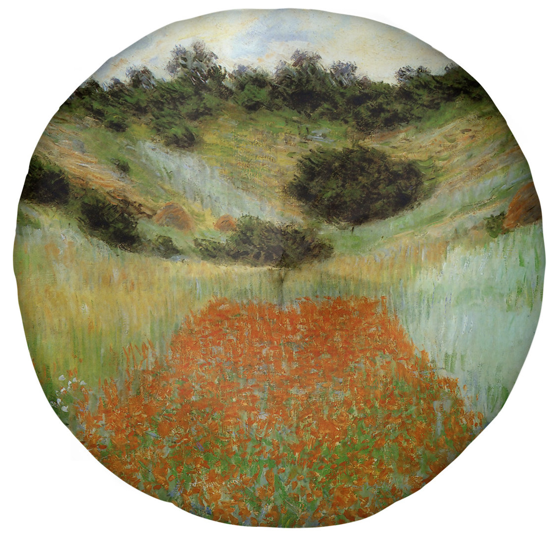 ArtVerse Claude Monet Poppy Field in a Hollow Floor Pillow | Wayfair