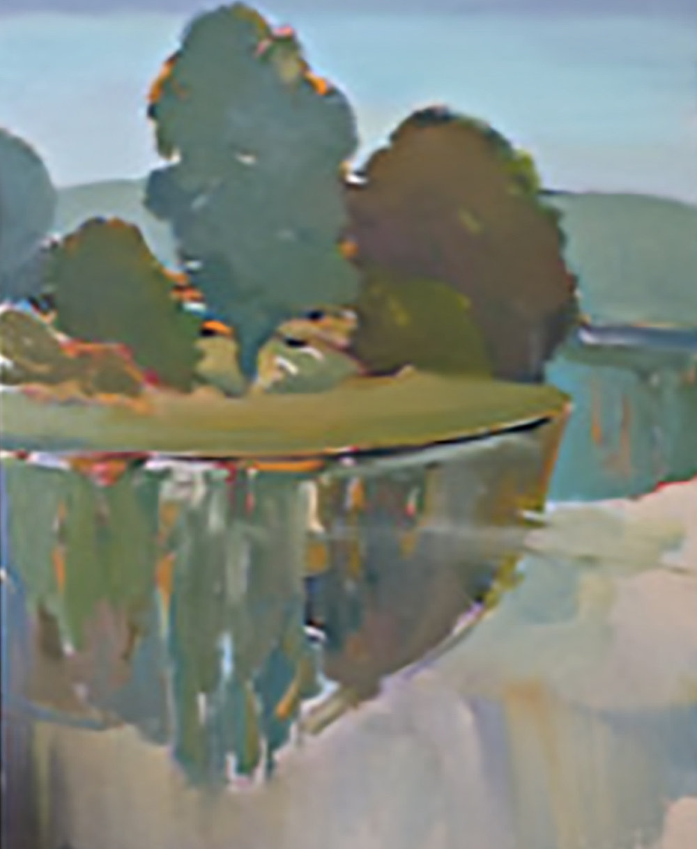 Platinum Art Group Blue & Green Landscape with Trees by Marc Weiner ...