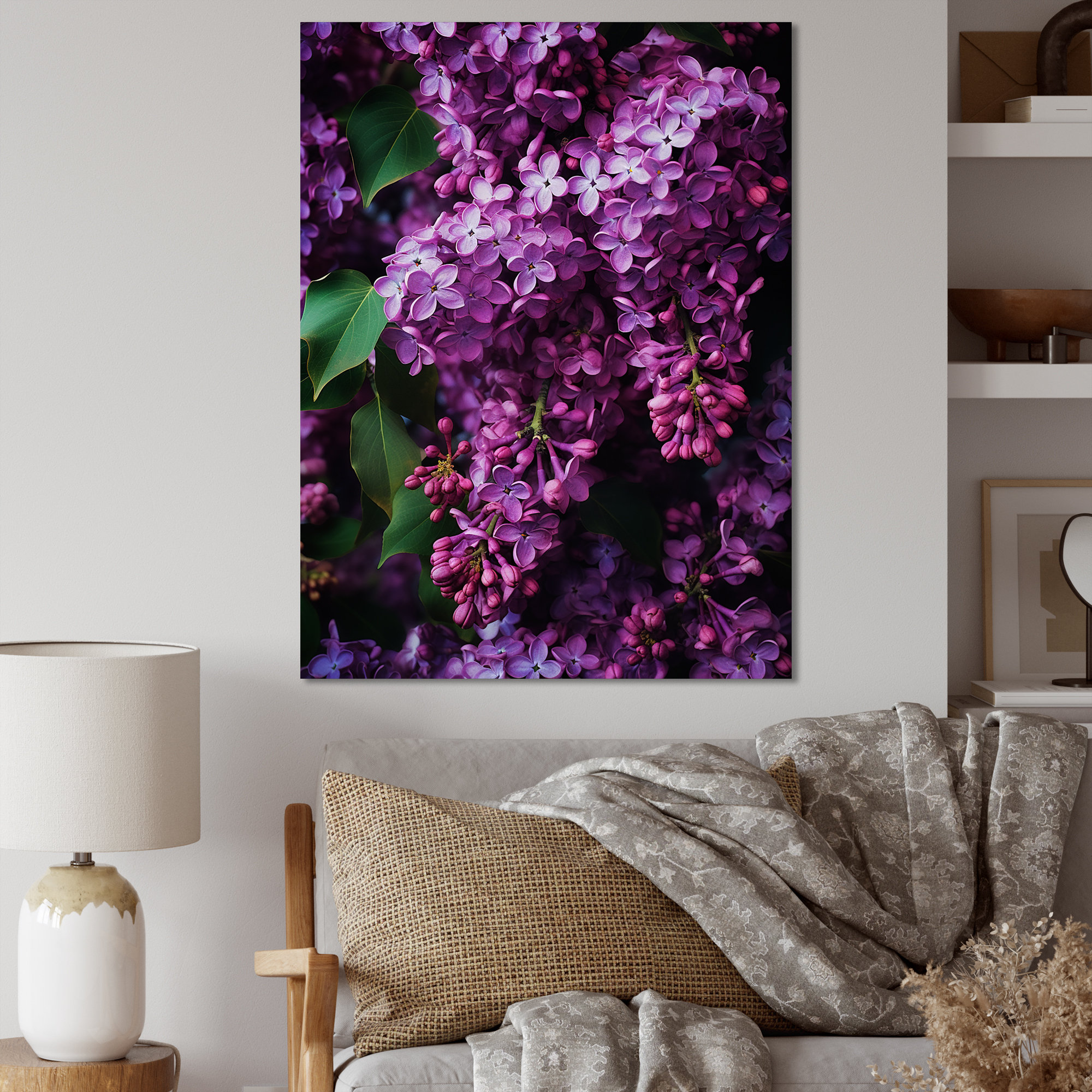 Ebern Designs Lilacs Minimalism Dream II Framed On Canvas Print | Wayfair