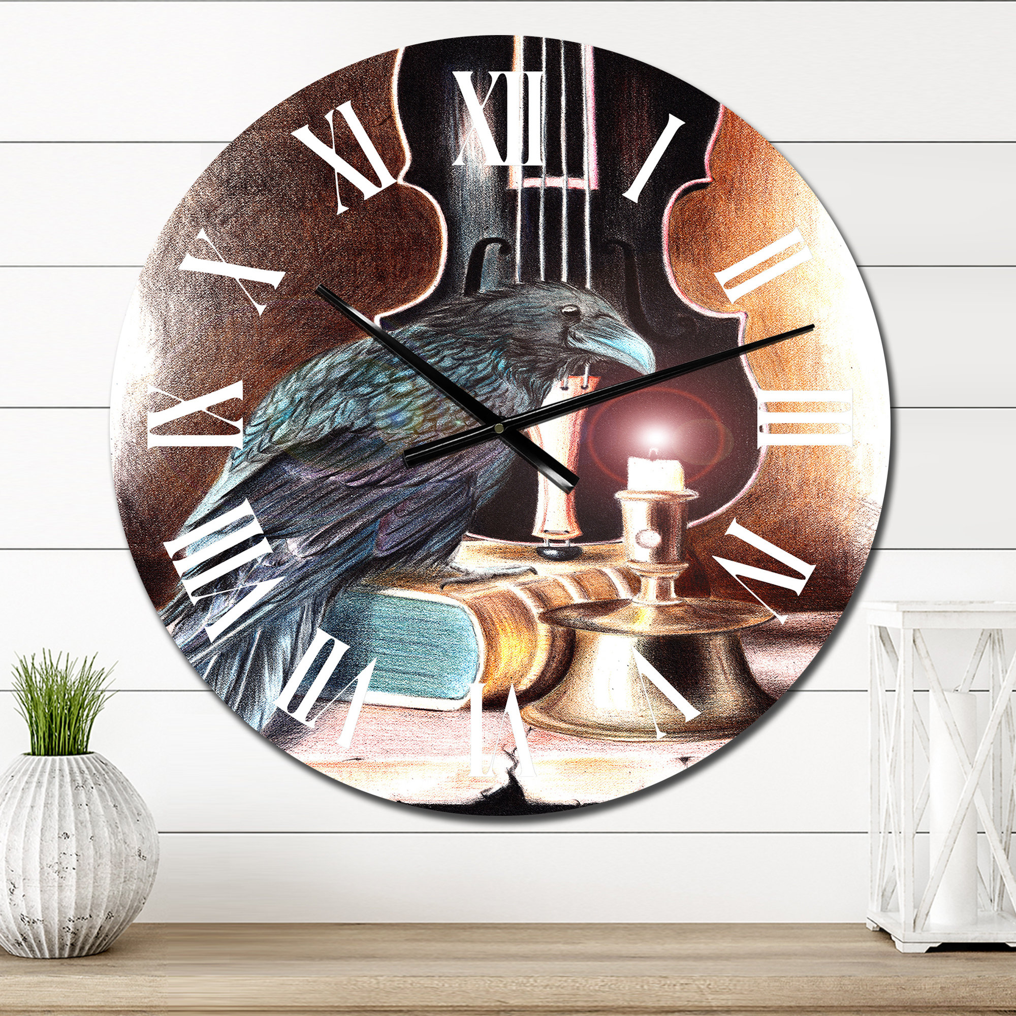 East Urban Home Raven on a Book with Violin - Bohemian & Eclectic Wall ...