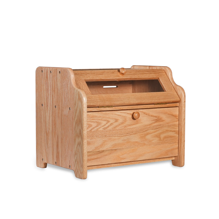 Loon Peak® Ebbin Bread Box, Oak Wood & Reviews | Wayfair