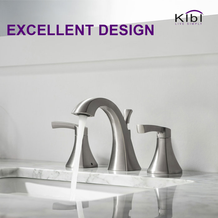 KIBI USA Pyramid Widespread 2-handle Bathroom Faucet with Drain ...