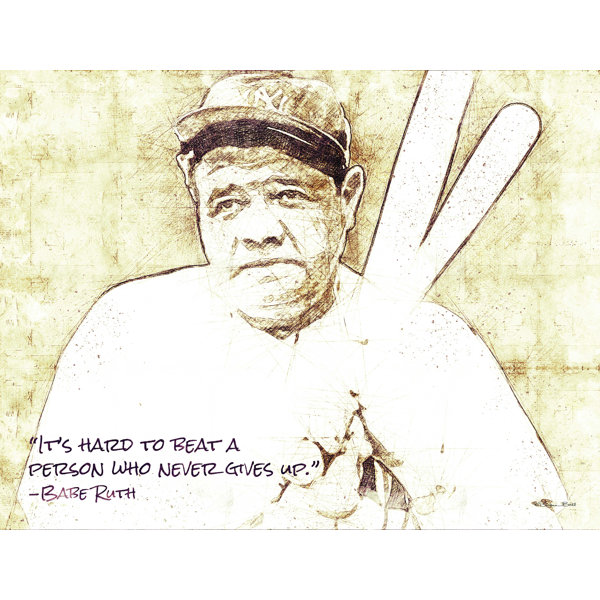 Wildon Home® Babe Ruth Sketch On Canvas by Susan Ball Print - Wayfair ...