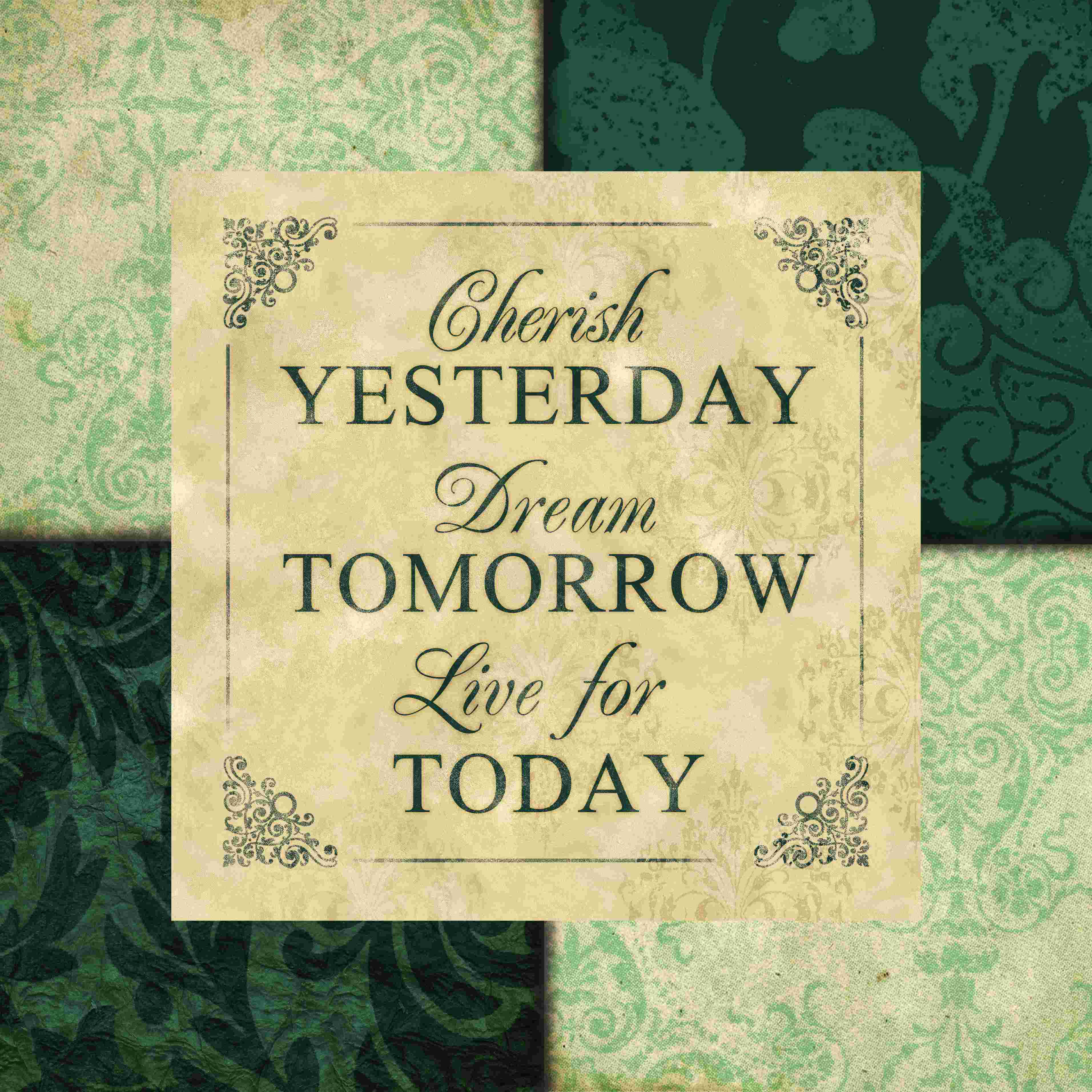 Trinx Cherish Yesterday Teal - Wrapped Canvas Textual Art | Wayfair