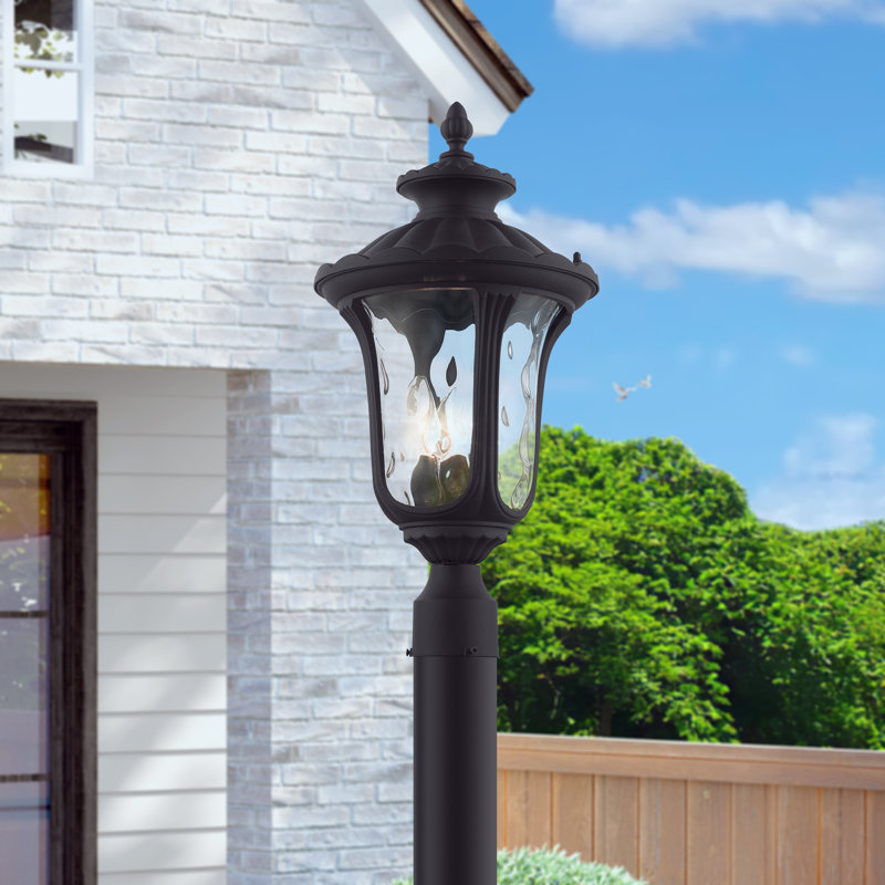 Charlton Home® Courteau Black 1 -Bulb 14" H Outdoor Pendant & Reviews ...