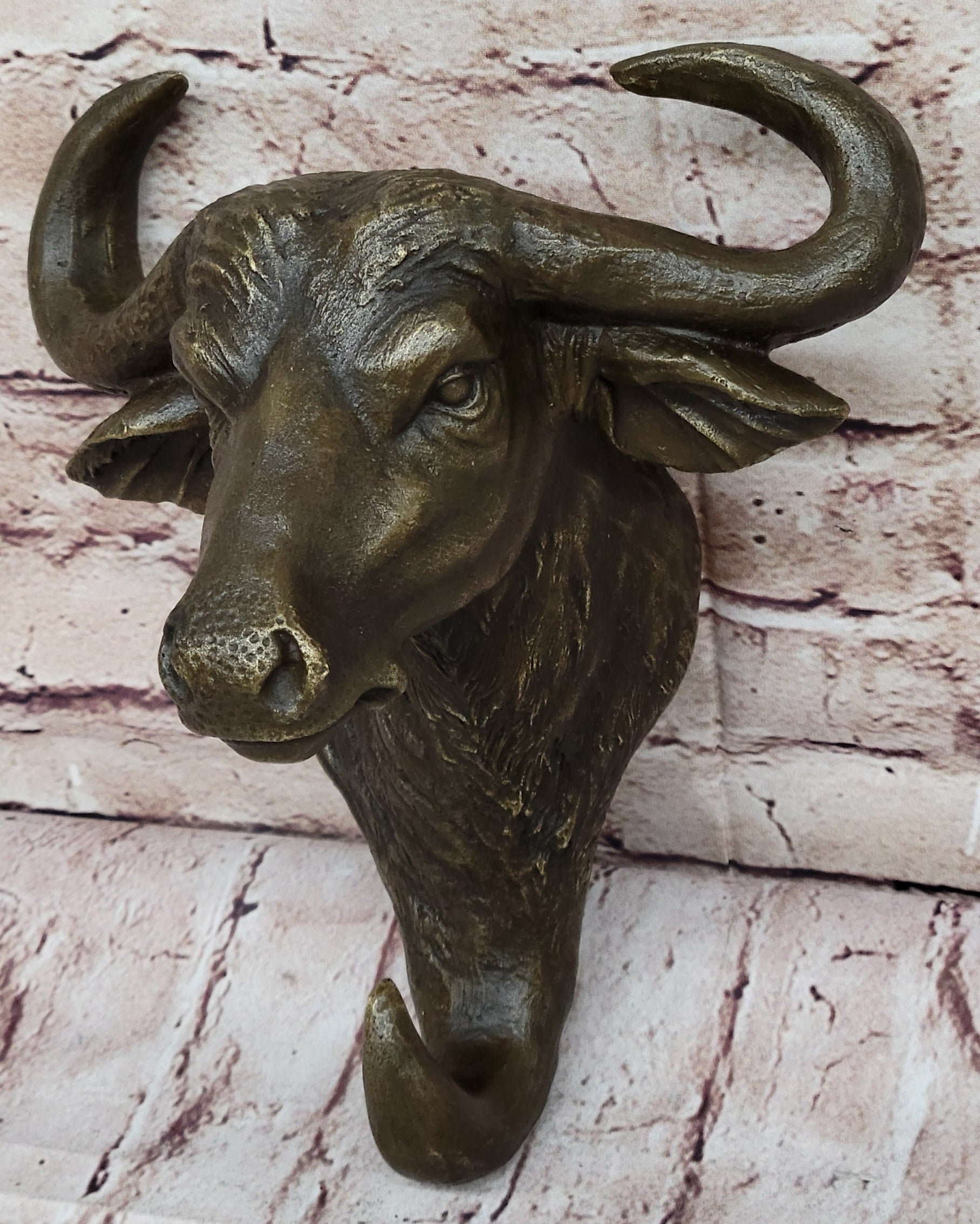Loon Peak® Bull Steer Buffalo Cow Cattle Bronze Metal Wall Mounted Head ...