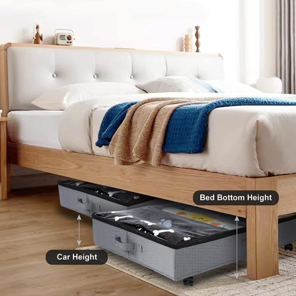 Latitude Run® Under Bed Storage with Wheels and Clear Window Underbed ...