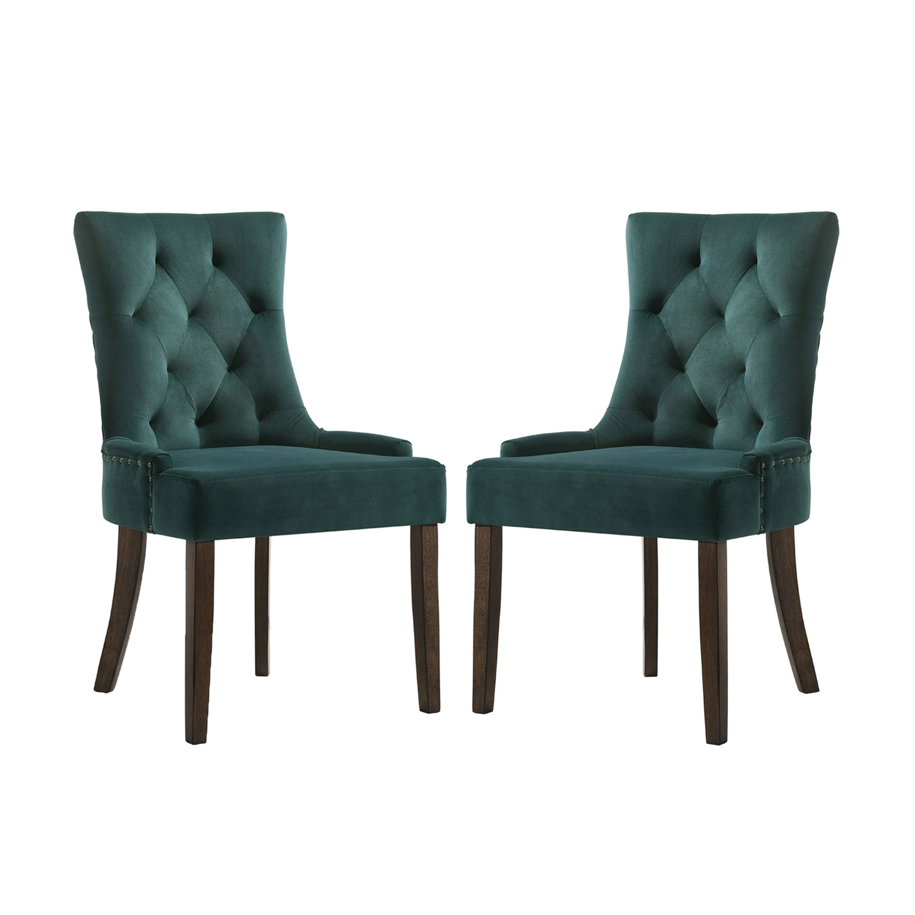 Wildon Home® Velvet Upholstered Dining Chairs, 2, Foam-Padded, 23-Inch ...