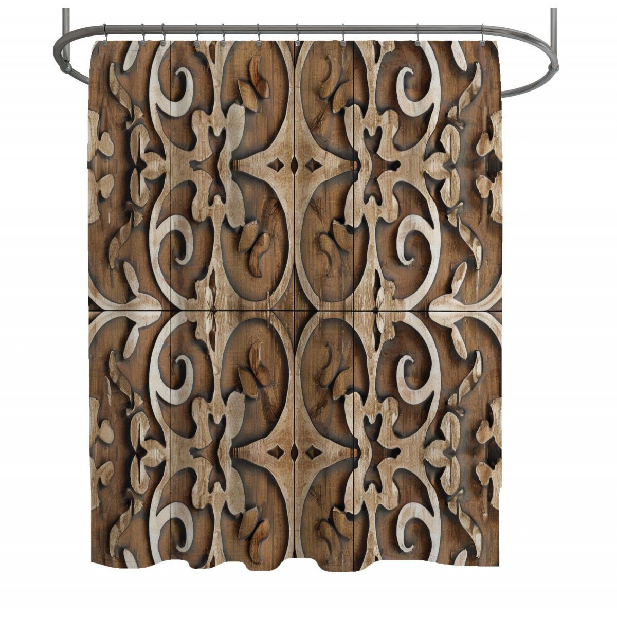 VisionDecor Laser Cut Panels Shower Curtain - Decorative Bathroom Decor ...