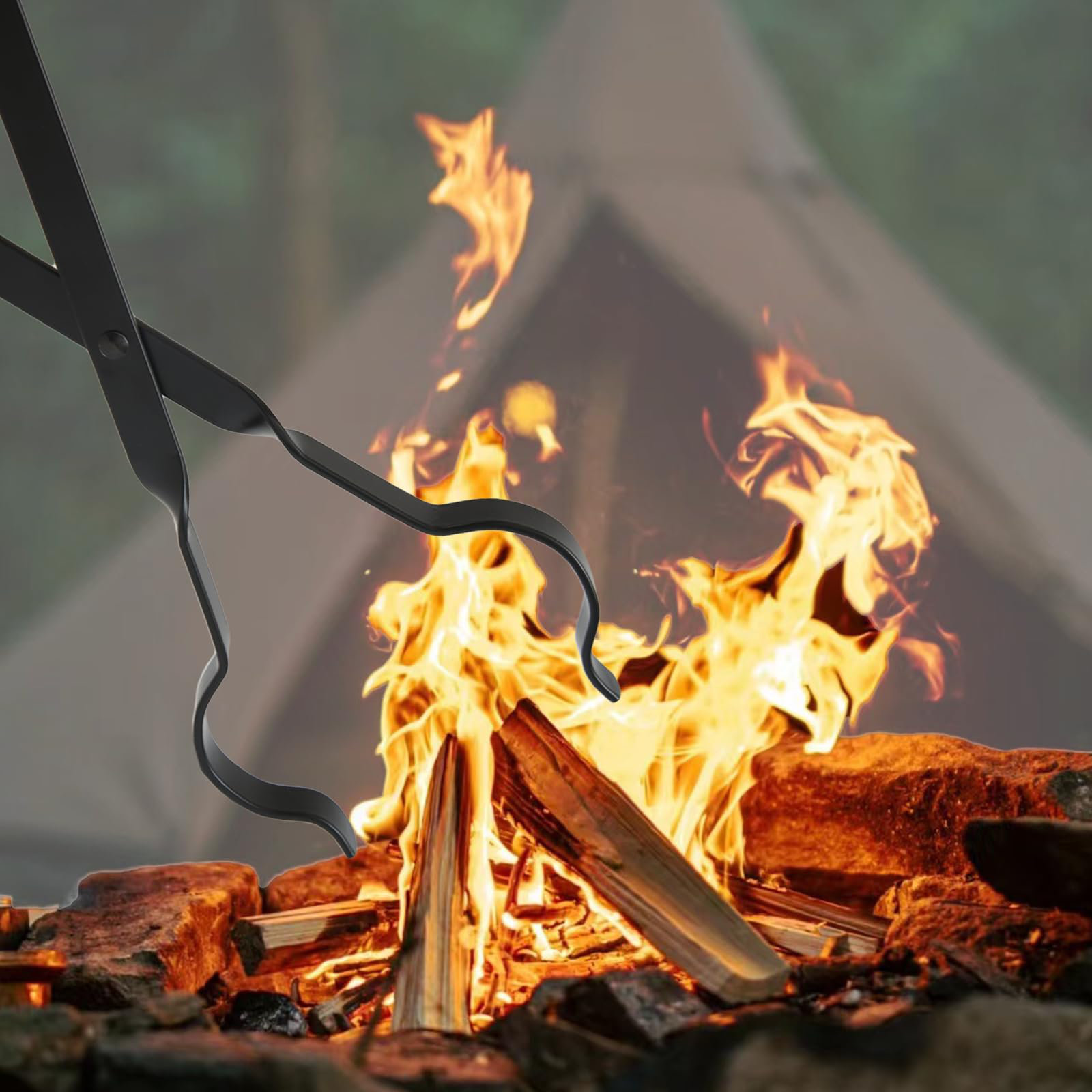 Arlmont & Co. 26'' Heavy-Duty Campfire Tongs And 32'' Fire Pit Poker ...