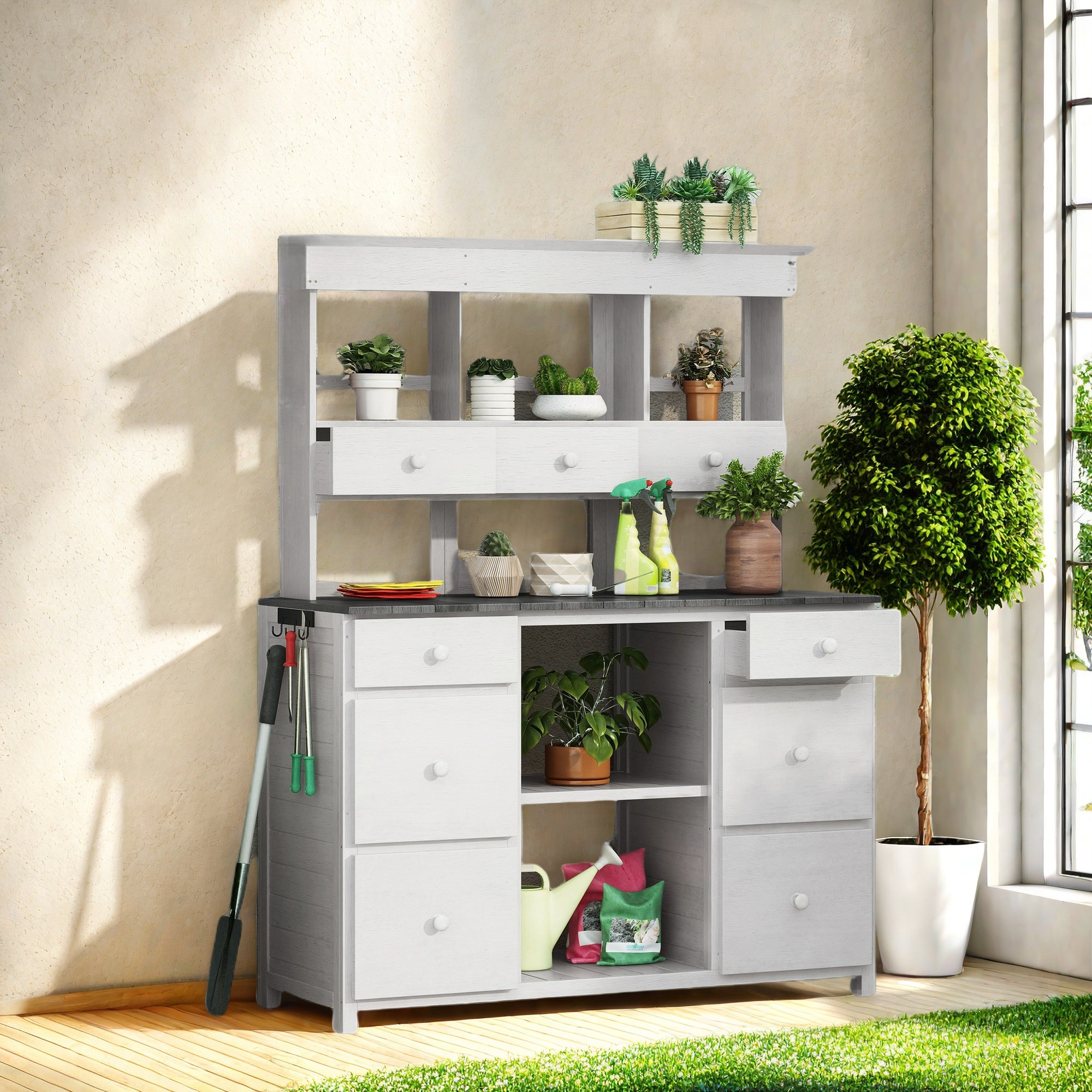 Red Barrel Studio® Garden Potting Bench Table With Sleek Design ...