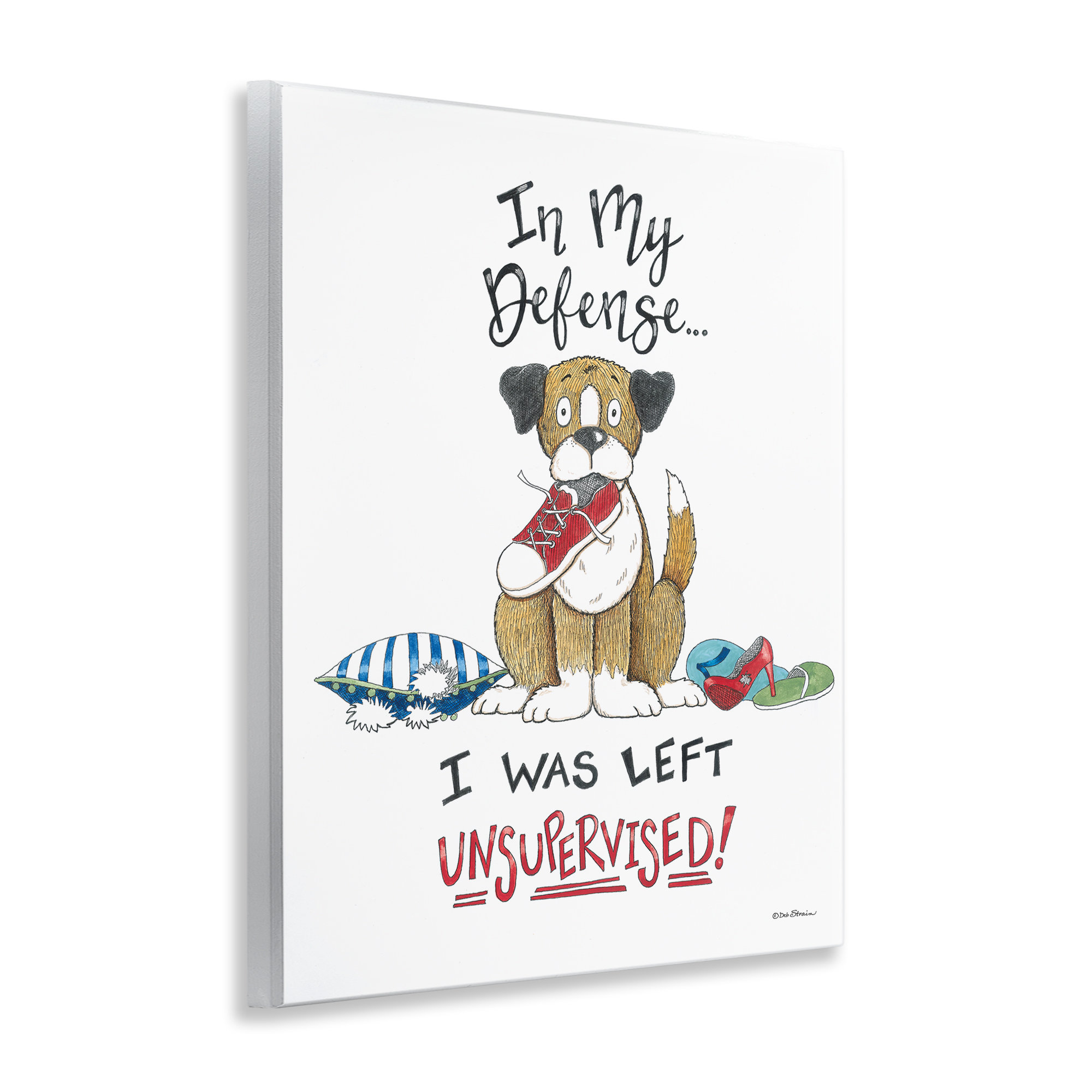 Ophelia & Co. Left Unsupervised Dog Wall Plaque Art by Deb Strain | Wayfair