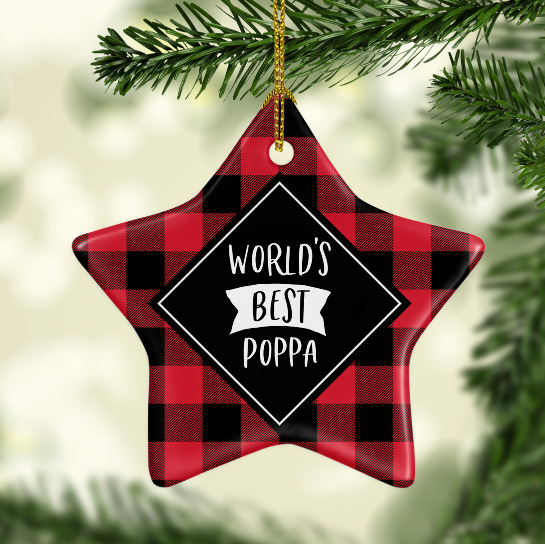 The Holiday Aisle® World's Best Poppa Star Holiday Shaped Ornamennt ...