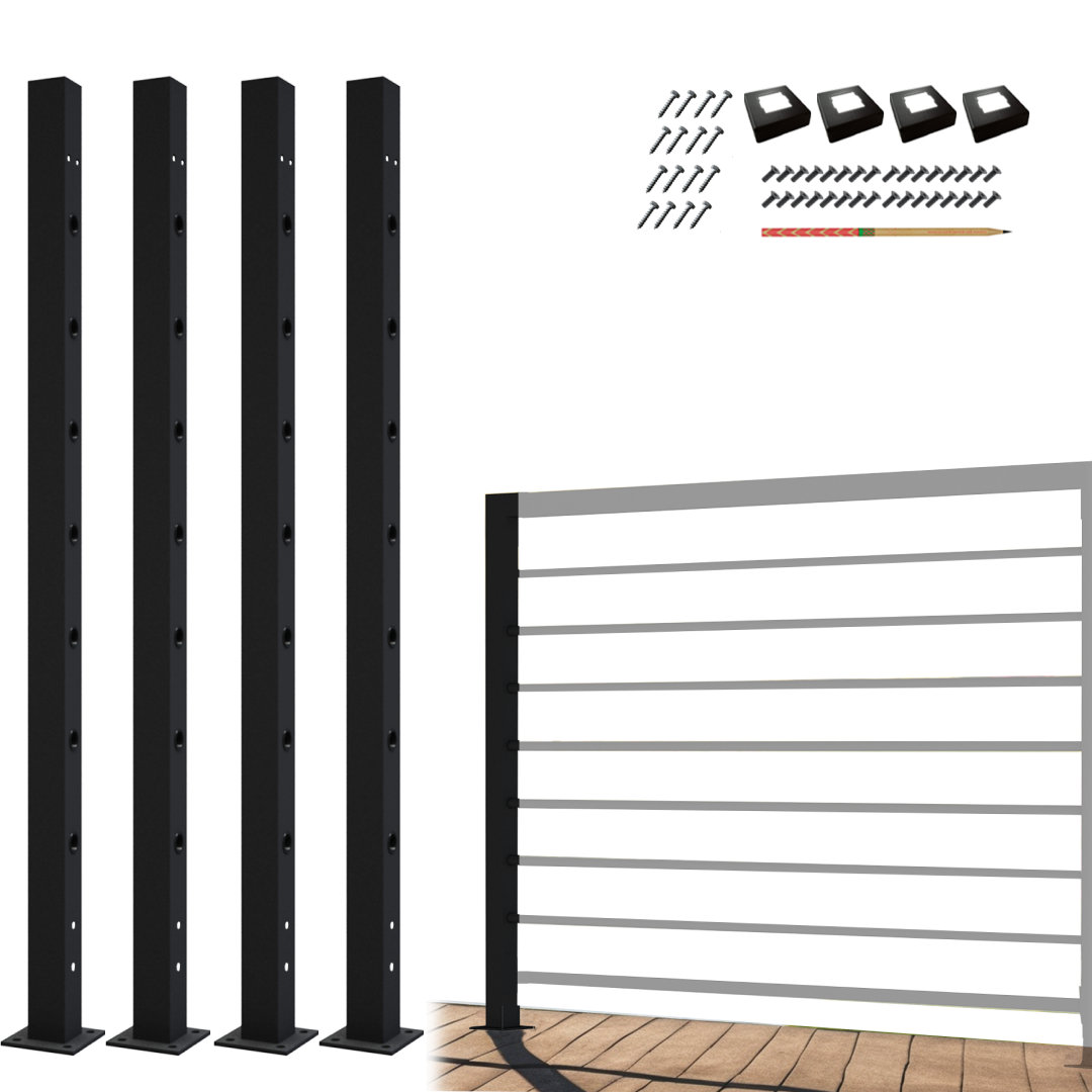 CR Home 2 Packs V4 Horizontal Guard Rail End Post | Wayfair